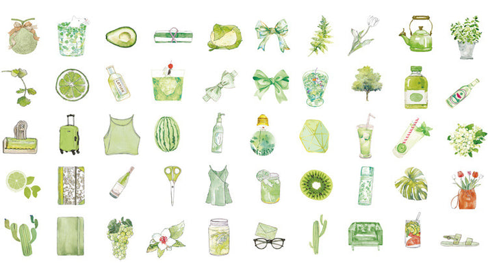 Green Aesthetic Stickers Box – Crafty Jo Mauritius